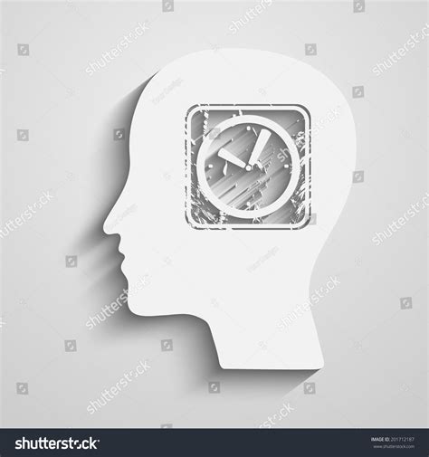 Human Head Clock Icon Stock Vector Royalty Free 201712187