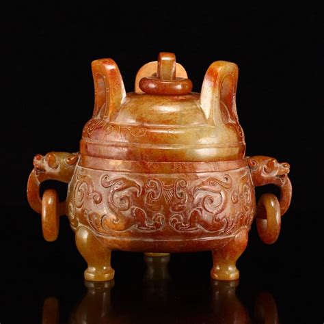 Vintage Chinese Hetian Jade 3 Legs Incense Burner