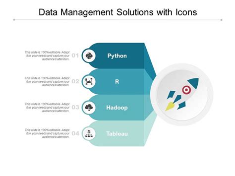 Data Management Solutions With Icons Ppt PowerPoint Presentation Icon Brochure