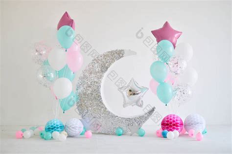 生日聚会的漂亮装饰品很多星星和气球很多蛋图片 包图网企业站