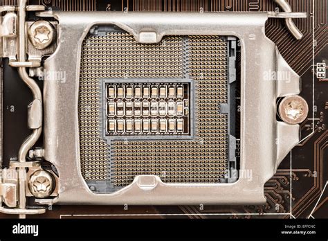 Empty CPU Socket On Computer Motherboard Stock Photo Alamy