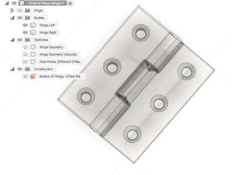 Print In Place Butt Hinge Fusion 360 File Included Free 3d Print
