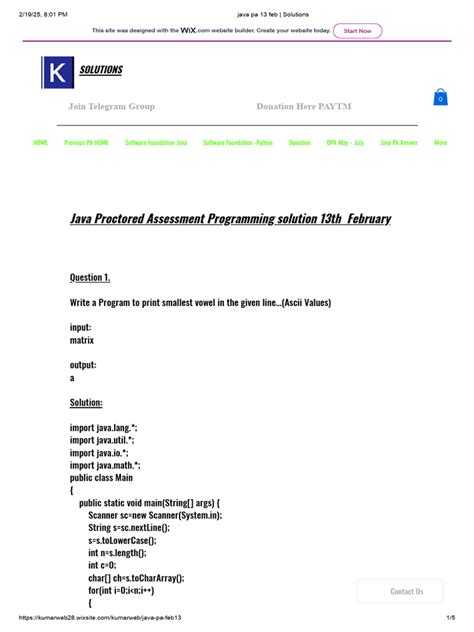 Java Programming Solutions Feb 13 Pdf Computer Programming