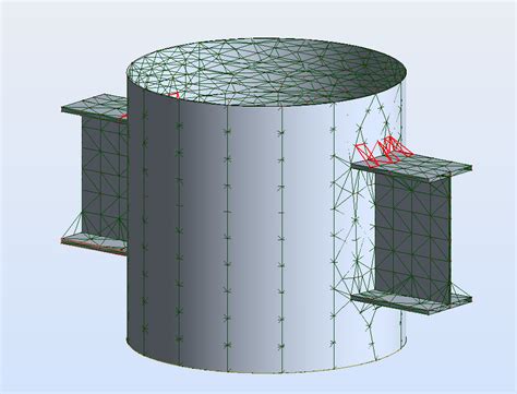 Steel Pile With Two Universal Beam Brackets Incoherent Mesh Issues