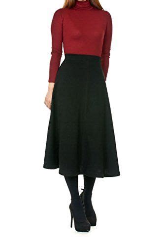 Danis Choice Elastic Waist A Line Flared Long Skirt Weekend Skirts
