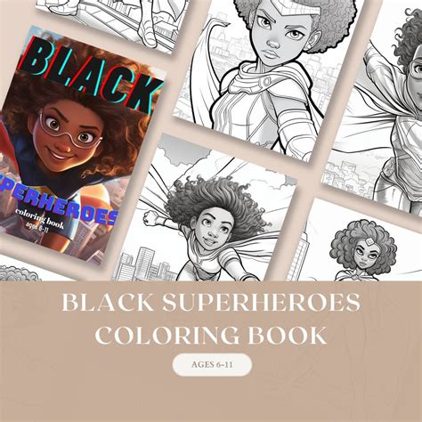 Black Girl Superheroes Coloring Book For Ages 6 11 12 Pages Of Fun