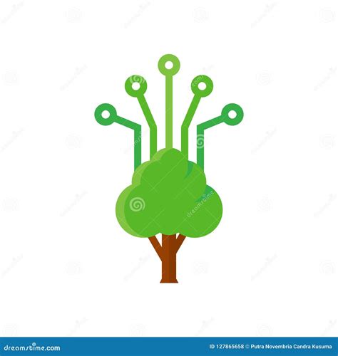 Digital Tree Logo Icon Design Stock Vector Illustration Of Icon Link