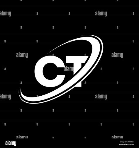 Ct C T Letter Logo Design Initial Letter Ct Linked Circle Uppercase