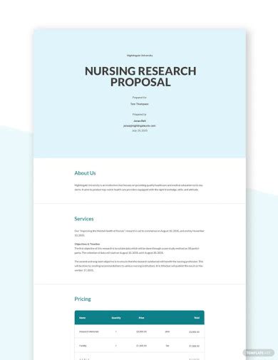 7 Free Nursing Research Proposal Samples To Download