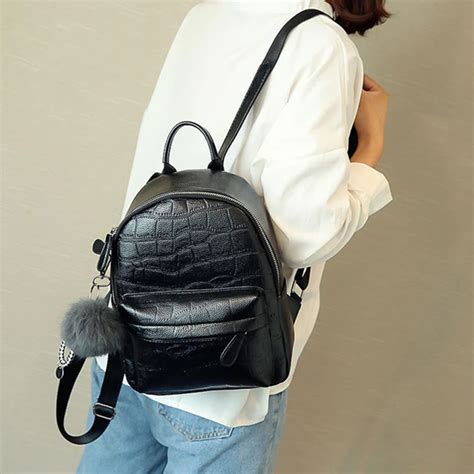 Mini Backpacks Women Pu Leather Cute Small Backpack Female White Back