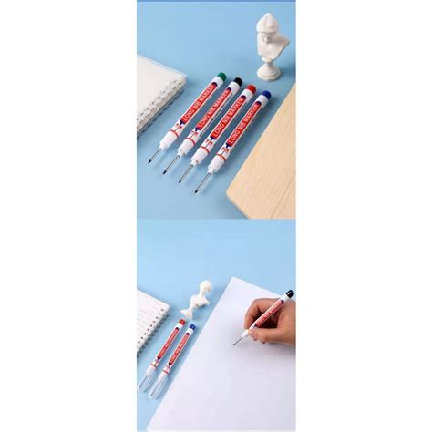 購滿199出貨 瓷磚 地磚 木工 電工 焊工 標記筆 專用長頭記號筆 防水不掉色深孔油性筆 蝦皮購物