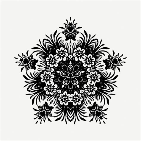 Free Vintage Pentagon Ornamental Clipart Illustration Free Psd