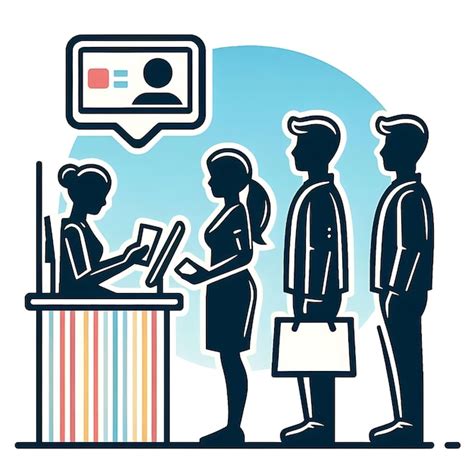A Drawing Of People At A Desk With A Speech Bubble Above Them Premium