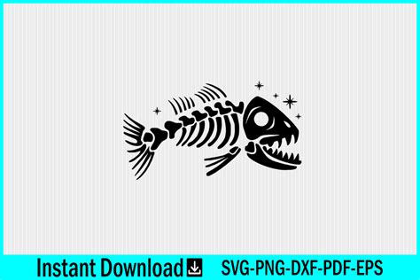 Fish Skeleton Svg Fishing Svg Cut File Graphic By Craftabledesign