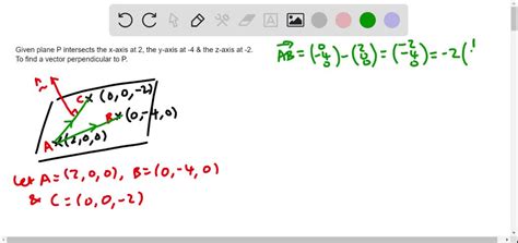 solved let p be the plane in space that intersects the x axis at 4