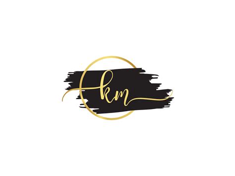 Golden Km Logo Icon Initial Km Signature Letter Logo Template 21671735
