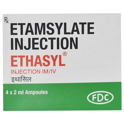 Buy Ethasyl Injection 4x2ml Online At Upto 25 Off Netmeds