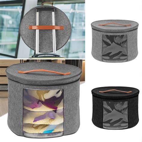 Zruodwans Hat Storage Box Stackable Round Brim Hats Organizer Bag