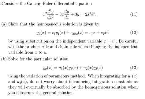 Solved 22dy Consider The Cauchy Euler Differential Equation