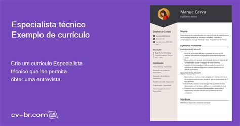 Exemplos de currículos de Especialista técnico modelo e mais de 20 dicas
