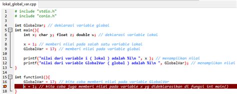 Dev C Global Variable And Local Variable Variable Global Dan Variable Lokal