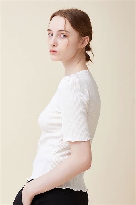 Gcut지컷 보트넥 골지 티셔츠 Sivillage 에스아이빌리지 Gcut지컷 보트넥 골지 티셔츠 Sivillage 에스아이빌리지