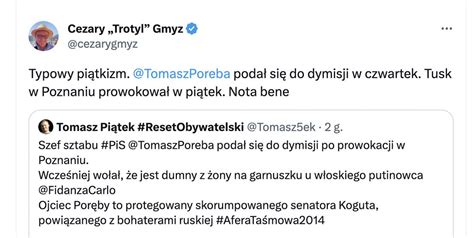 Tomasz Piątek ResetObywatelski on Twitter Propagandzista cezarygmyz