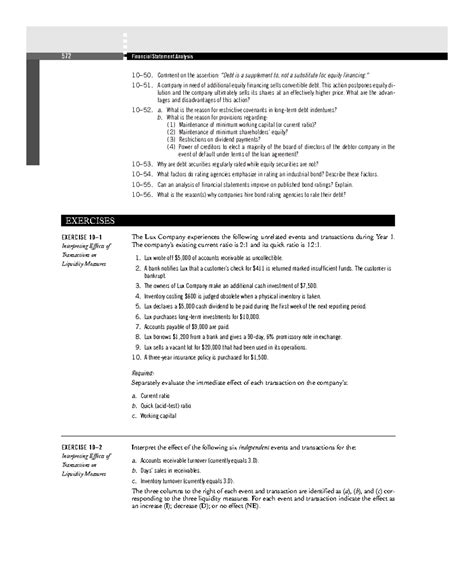 Financial Statement Analysis 10th Edition 10 50 Comment On The