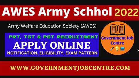 Awes Army School Prt Tgt Pgt Online Form 2022 Apply