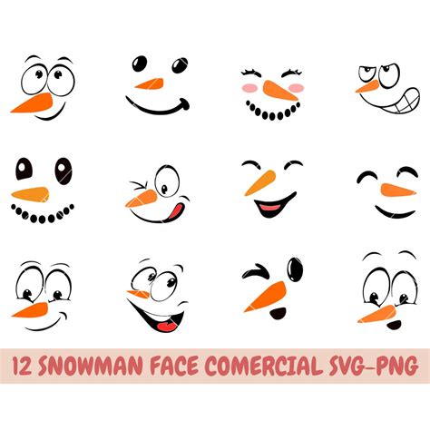 Snowman Face Svg Christmas Snowman Svg Winter Holiday Etsy