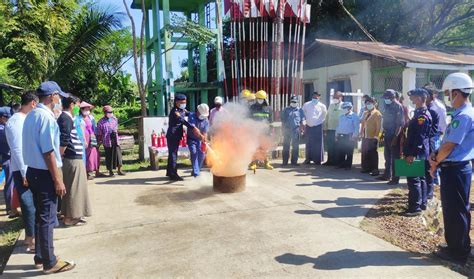 ဇလွန်မြို့နယ် စည်ပင်သာယာရေးအဖွဲ့ပိုင် မြို့မစျေးသစ်တွင် မီးဘေးအန္တရာယ်ကြိုတင်ကာကွယ်ရေး သရုပ် ပ