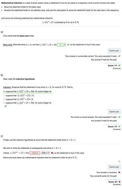 Solved Mathematical Induction Is A Style Of Proof Used To Chegg
