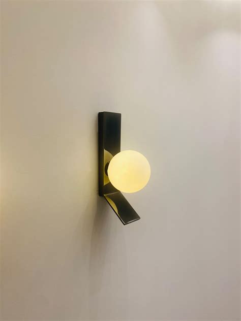 Milk Glass Wall Sconce Modern Sconce Bedside Sconce Sandblasted