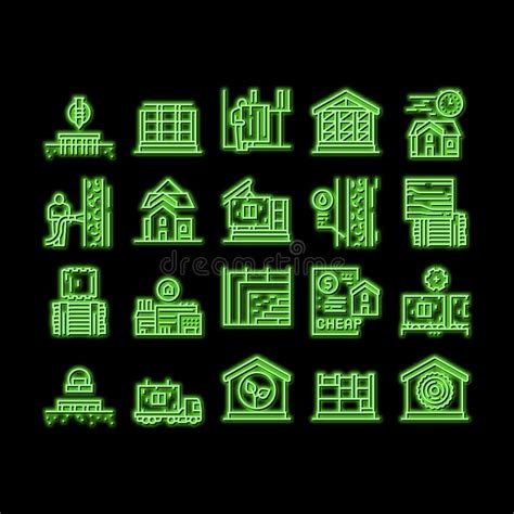 Timber Frame House Neon Glow Icon Illustration Stock Vector Illustration Of Illustrations