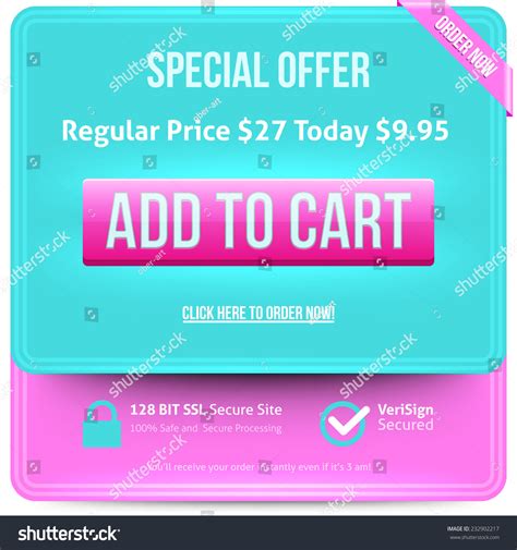 Pink Add Cart Button Blue Text Vector De Stock Libre De Regalías