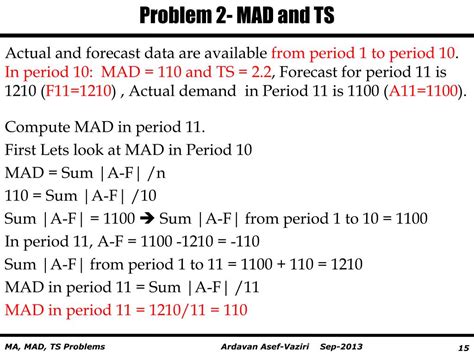 Ppt Moving Average Mad Tracking Signal Problems Powerpoint