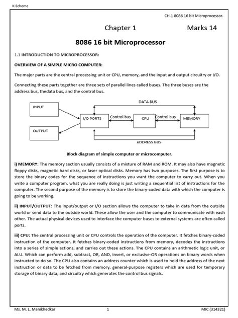 Uni1 Notes Mic Pdf Central Processing Unit Inputoutput