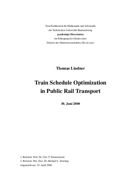 pdf train scheduling in public rail transport