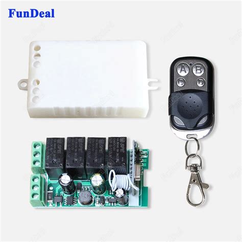 433Mhz Universal Wireless AC 110V 220V 4CH Relay Remote Control