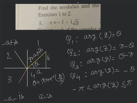 Find The Modulus And The Exercises 1 To 2 1 Z−1−i3 Filo