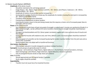 Principles Of Tendon Transfers PPT