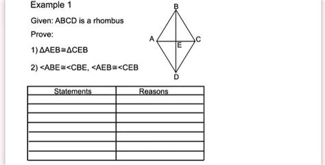 Solved Example Given Abcd Is A Rhombus Prove Aaebeaceb