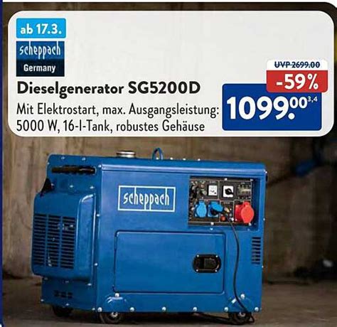 Scheppach Germany Dieselgenerator Sg5200d Angebot Bei Aldi SÜd