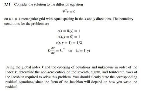Solved 7 11 Consider The Solution To The Diffusion Equation Chegg