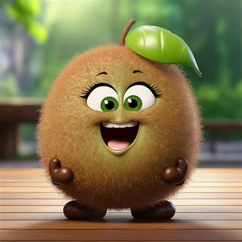 Premium Ai Image Cute Kiwi Happy Cartoon Character
