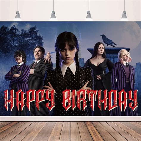 Buy Wednesday Addams Birthday Party Backdrop Wednesday Birthday Decorations Party Supplies For