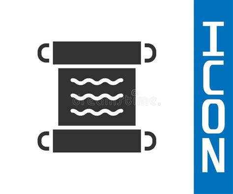 Grey Ancient Papyrus Scroll Icon Isolated On White Background Parchment Paper Ancient Egypt