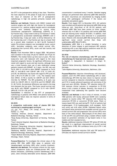 Pdf Oc 0536 The Role Of Induction Chemotherapy With Tpf And Radio