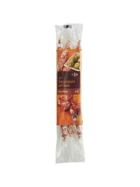 Mini saucisses sèches pur porc CARREFOUR
