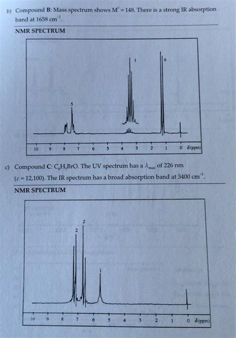 solved 9 assign structures to compounds a through e on the